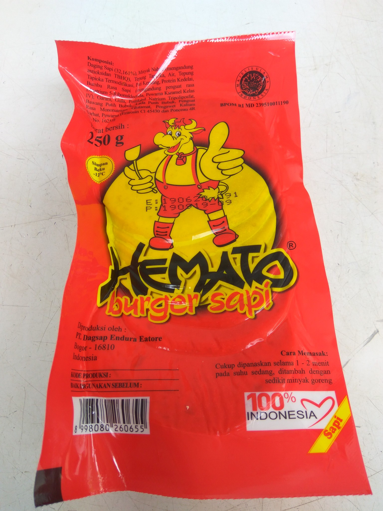 Daging Burger | Hemato Beef Burger | Pusat Kebab Bandung